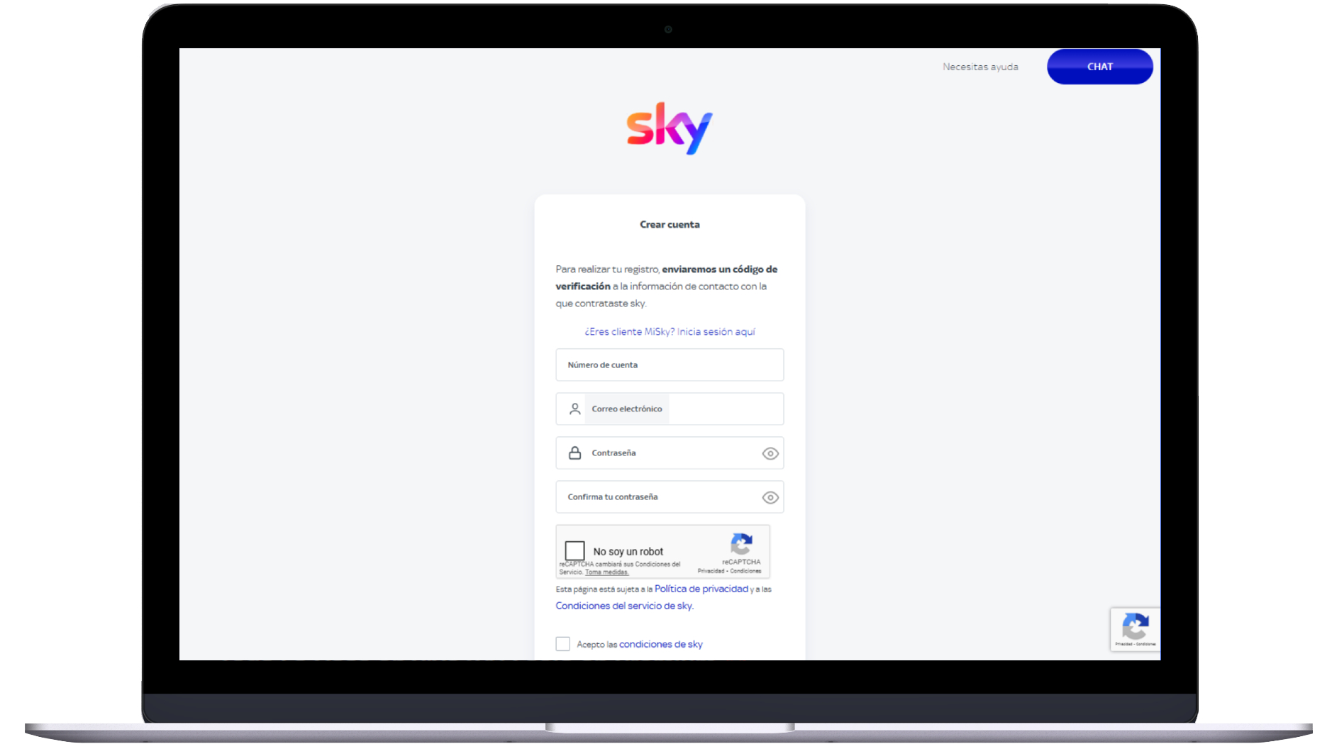 Creación de Mi Cuenta Sky en el portal (Aplica para México) – ayudasky