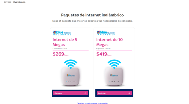 ¿Cuáles son las velocidades de internet de Blue Telecomm Inalámbrico ...